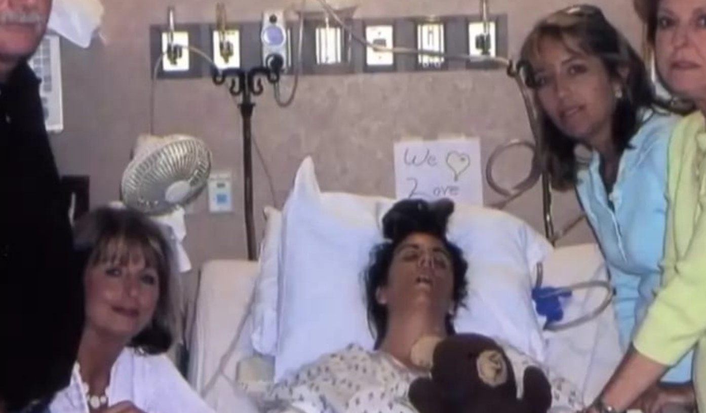 The husband stands by while his wife is taken off life support, but she ...